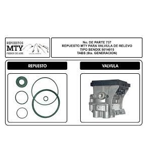 REPUESTO VALVULA RELEVO TABS 6TA GEN. 5014015 BENDIX - SUDIPARTS